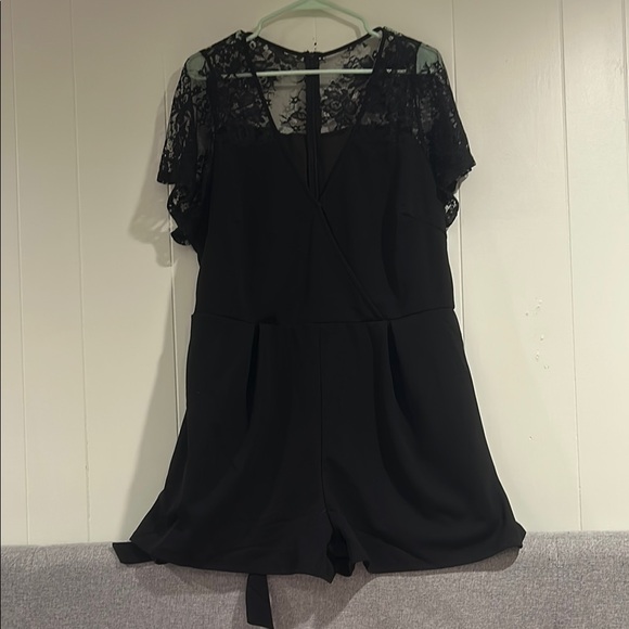 Dresses | Black Lace Overlay Romper | Poshmark